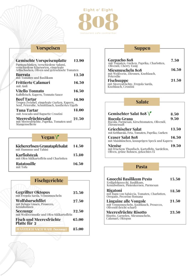 Home - Restaurant 8o8