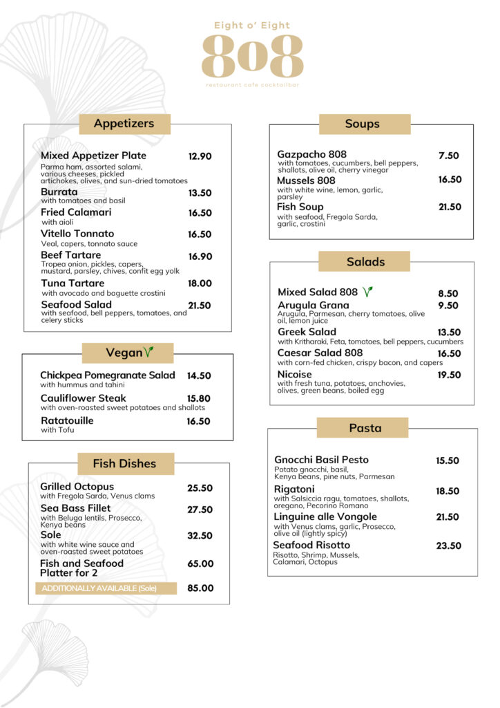 Home - Restaurant 8o8